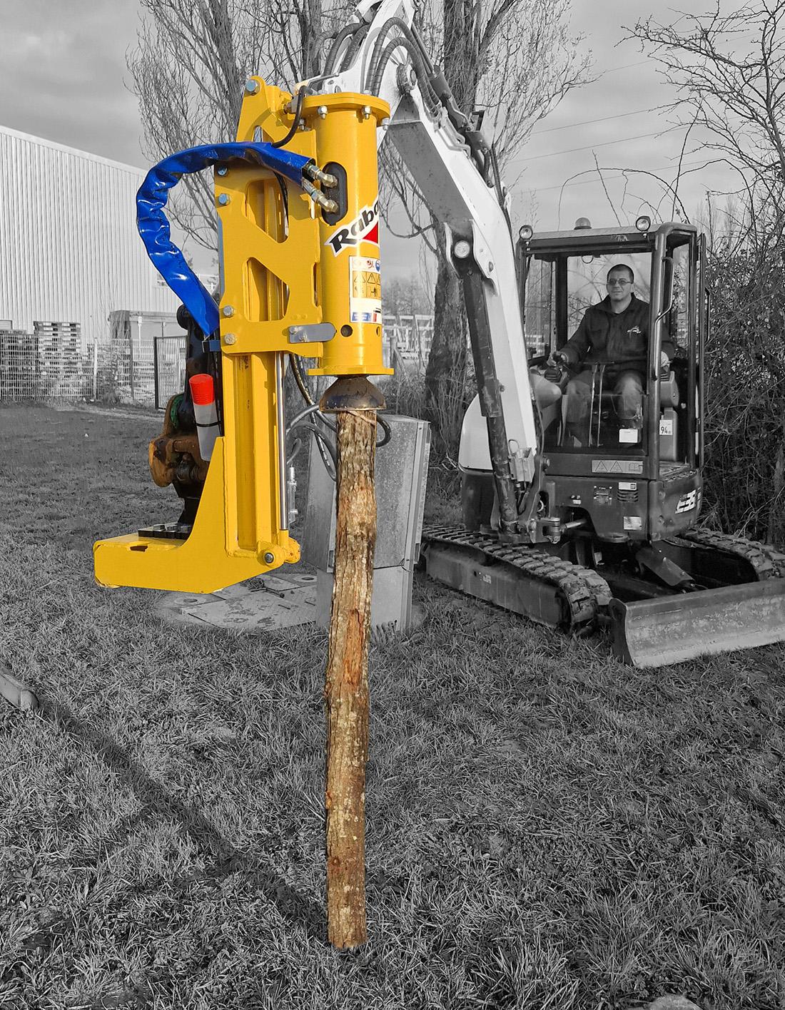 Post driver on telescopic, excavator - Gespro